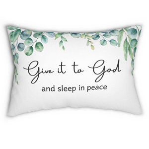 Oveesha Inspirational Lumbar Pillow with Give it to God Quote Bedroom Decor Throw Pillow ...
